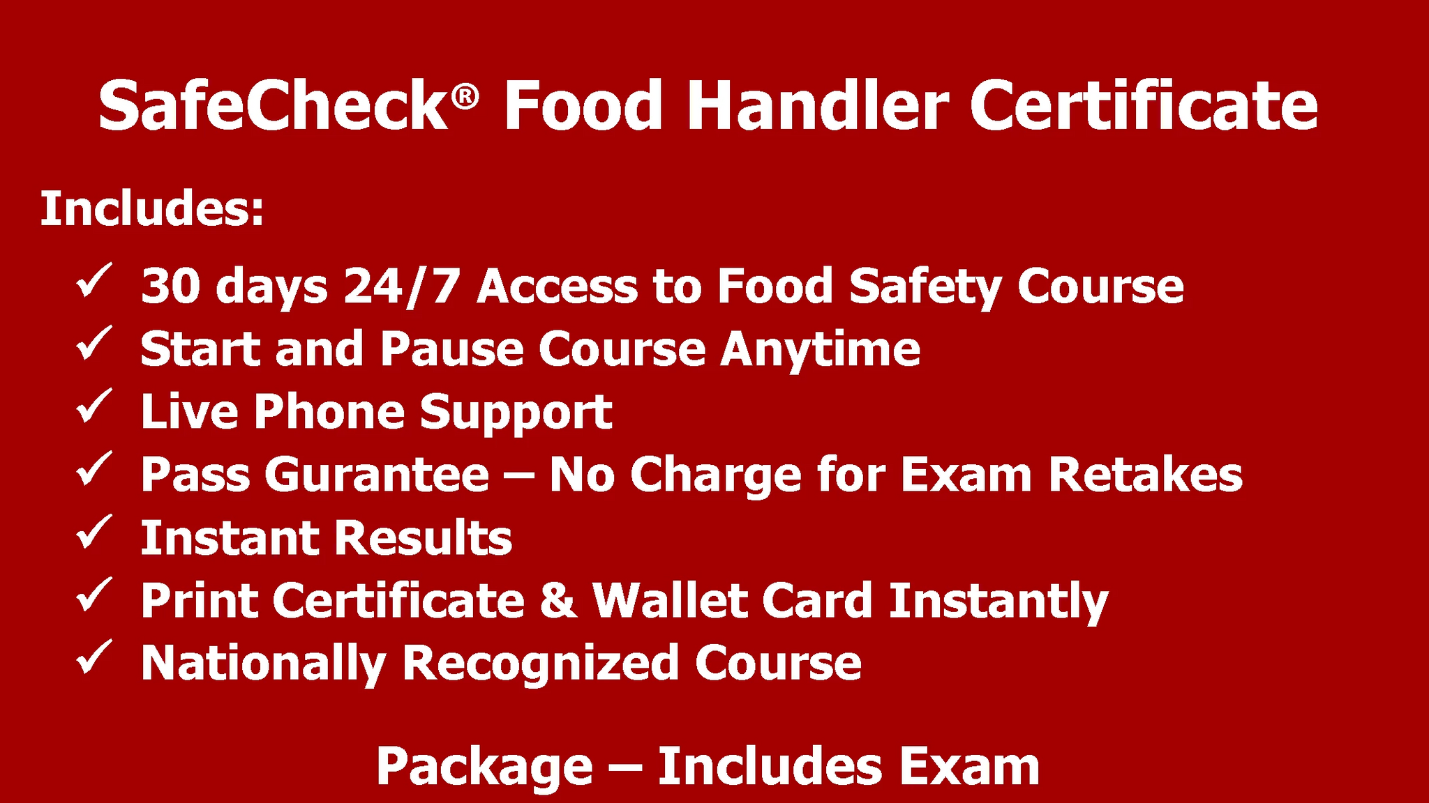 SafeCheck Advanced Food Safety - English Language Version - Online - I ...
